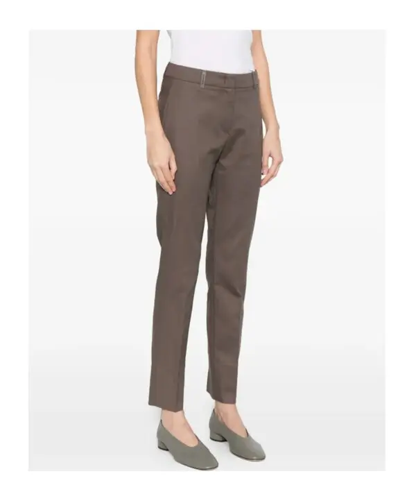Peserico High-waisted Straight-leg Tailored Pants - Brown