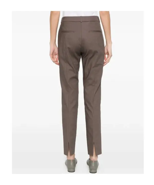 Peserico High-waisted Straight-leg Tailored Pants - Brown