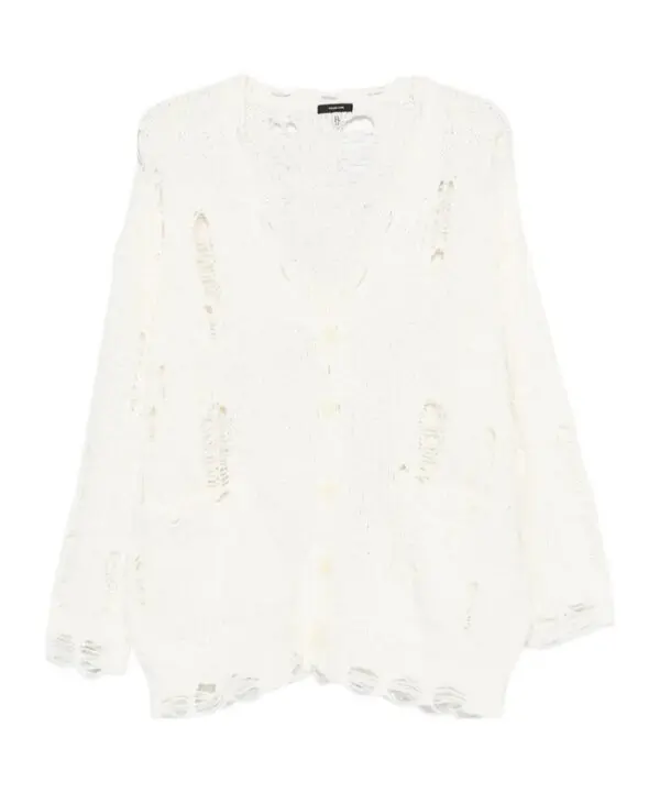 R13 Distressed Button Cardigan Sweater
