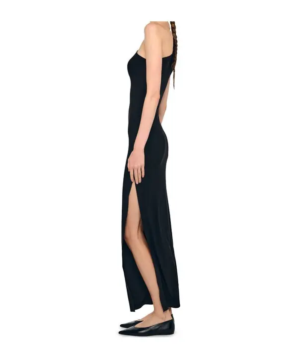 Norma Kamali One Shoulder Maxi Dress With Side Slit