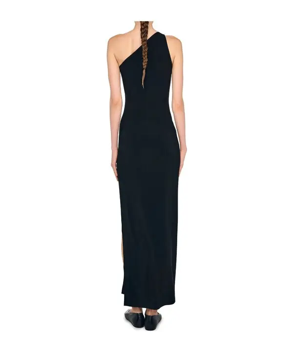 Norma Kamali One Shoulder Maxi Dress With Side Slit