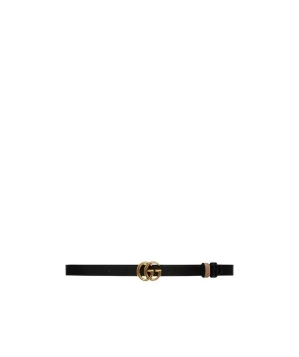 Gucci Gg Marmont Reversible Skinny Belt - Black