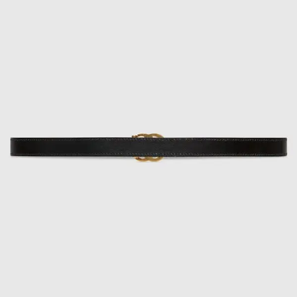 Gucci Gg Marmont Reversible Skinny Belt - Black