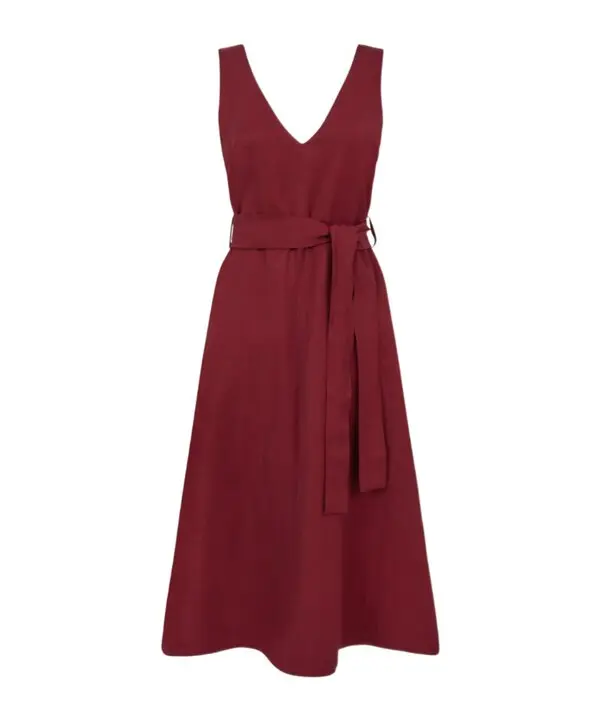P.a.r.o.s.h Sleeveless V-neck Belted Dress