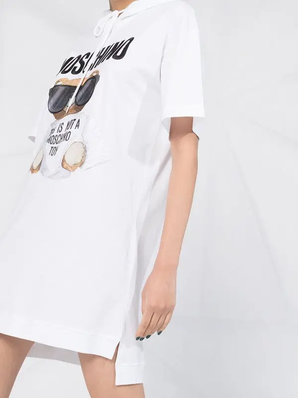Moschino Teddy Bear Print Hoodie Dress