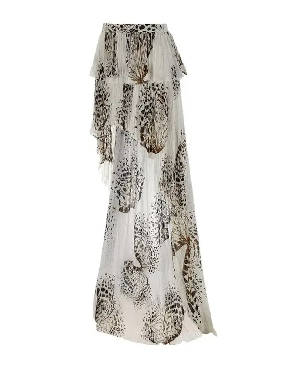 Blumarine Asymmetrical Ruffled Skirt - Gray