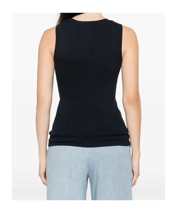 P.a.r.o.s.h Sleeveless Ribbed Knit Top - Black