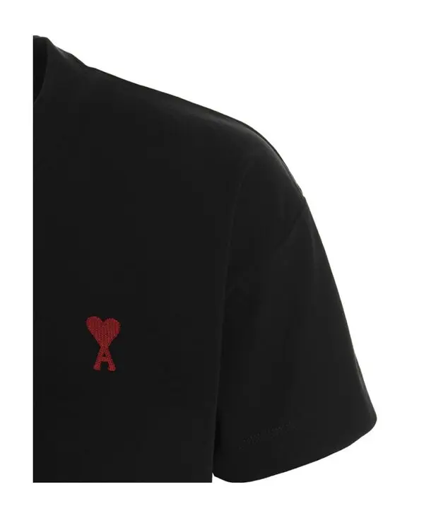 Ami Logo Embroidered Crewneck T-shirt