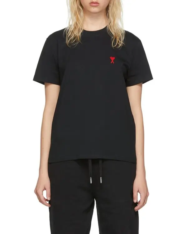 Ami Logo Embroidered Crewneck T-shirt