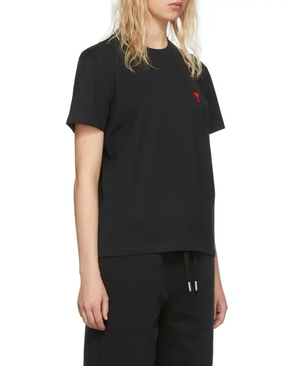 Ami Logo Embroidered Crewneck T-shirt