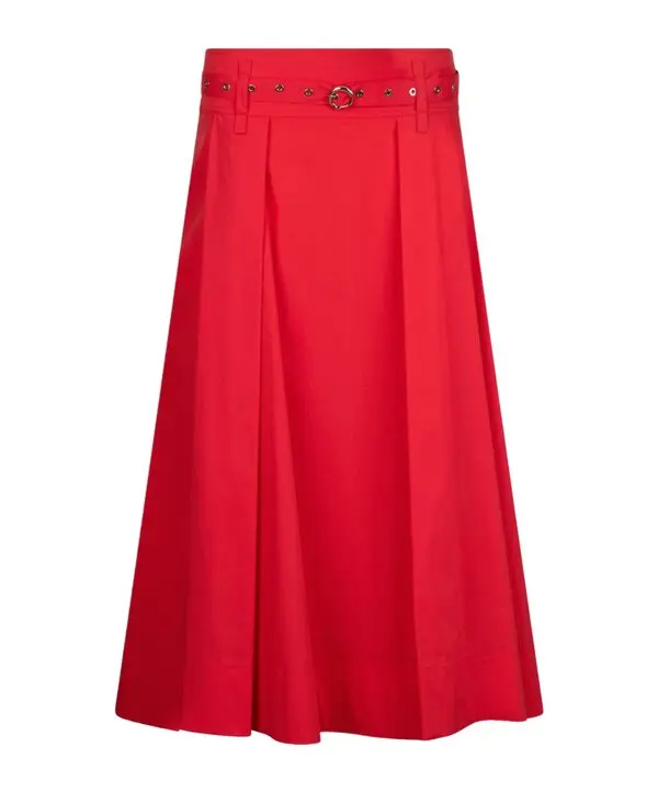 Liu Jo Poplin Midi Skirt With Belted Waist