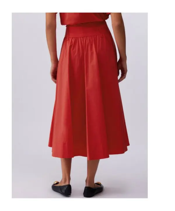 Liu Jo Poplin Midi Skirt With Belted Waist