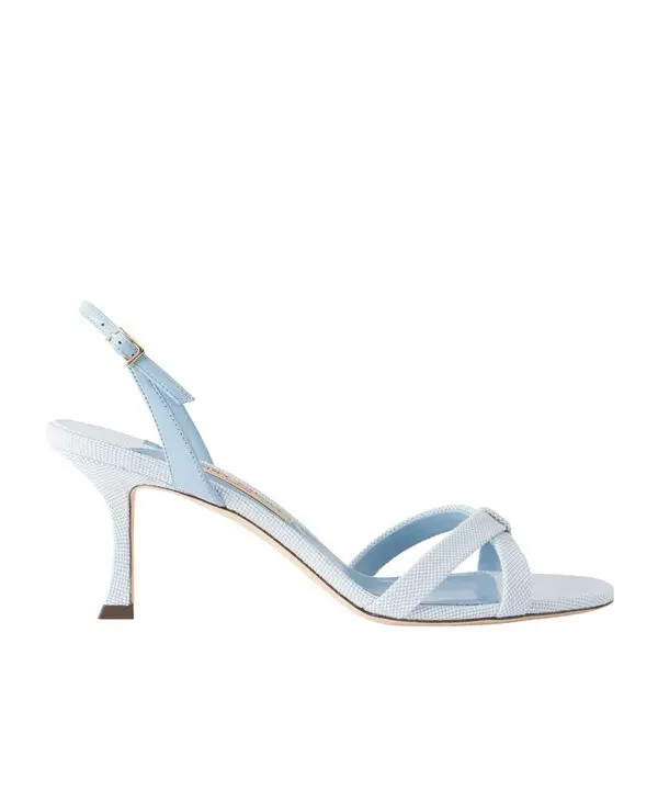 JIMMY CHOO Elsy 70 Canvas Slingback Sandals - Blue