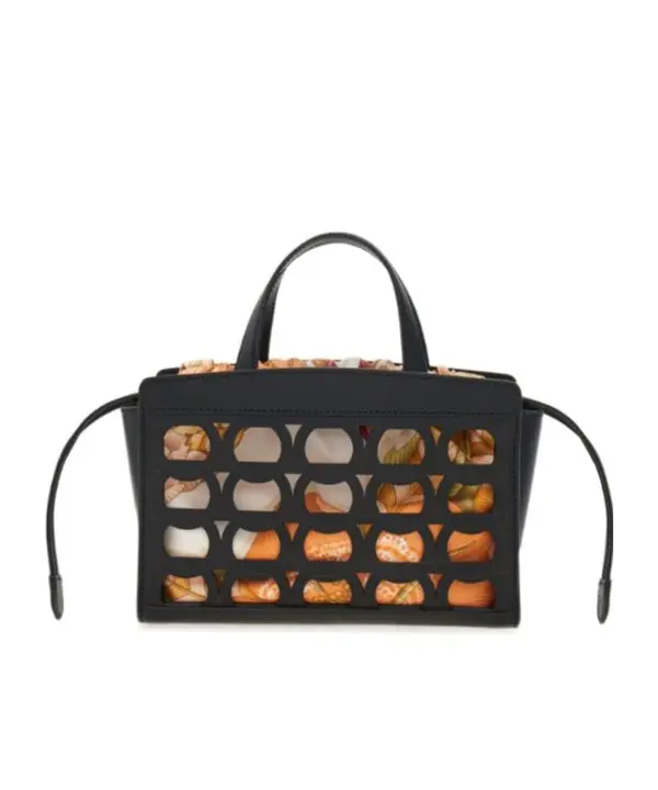 FERRAGAMO Mini Tote Bag With Gancini Cut-out And Printed Pouch - Black