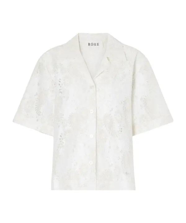 RÓHE Embroidered Lace Shirt - Cream
