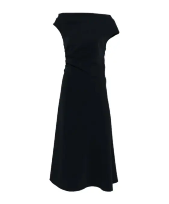 P.a.r.o.s.h Off-the-shoulder Midi Dress With Draped Details