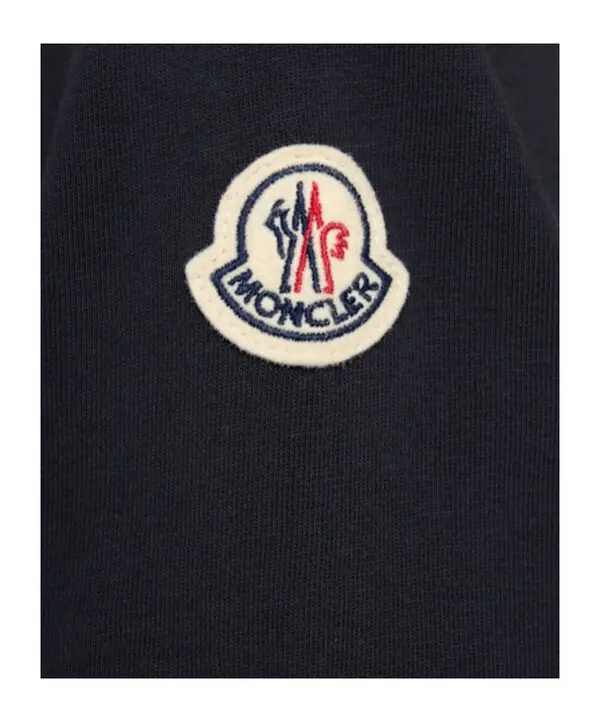 Moncler Embroidered Logo Cotton T-shirt - Black