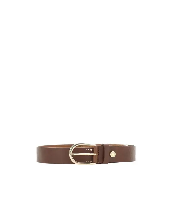 GIANNI CHIARINI Leather Belt With Studded Round Buckle - Brown