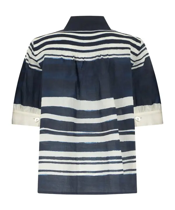 Veronica Beard Striped Short-sleeve Shirt