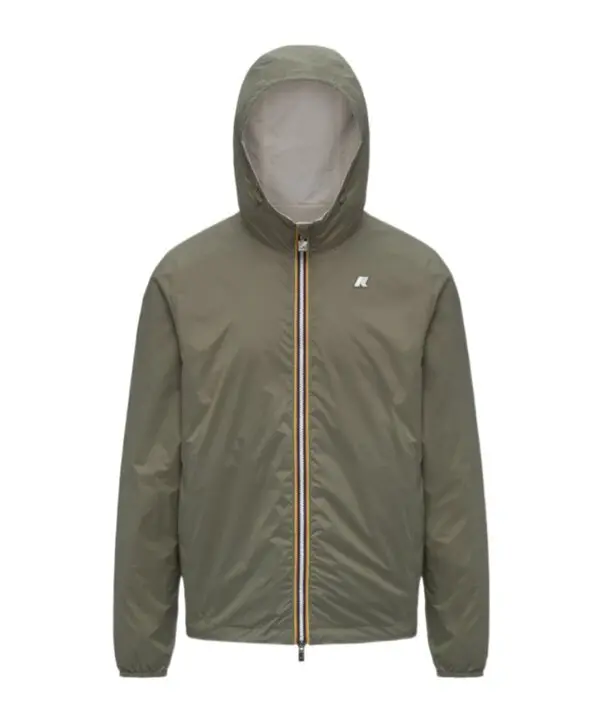 K-WAY Jake Cotton Reversible Hooded Jacket - Beige Light Green