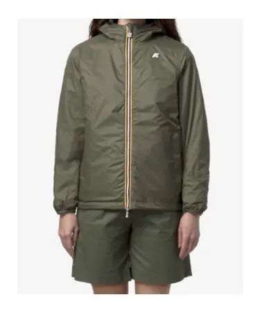 K-WAY Jake Cotton Reversible Hooded Jacket - Beige Light Green