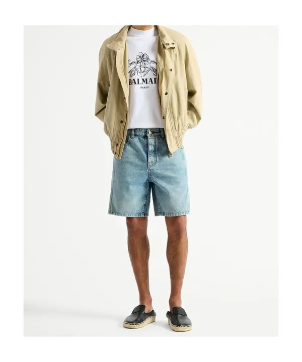 Balmain Cotton Vintage Bomber Jacket - Beige