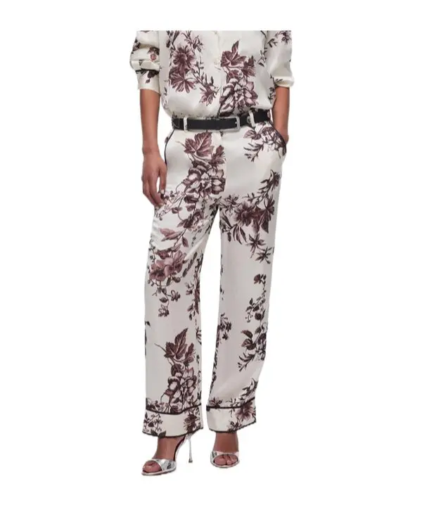 Liu Jo Floral Print Wide Leg Trousers - Gray