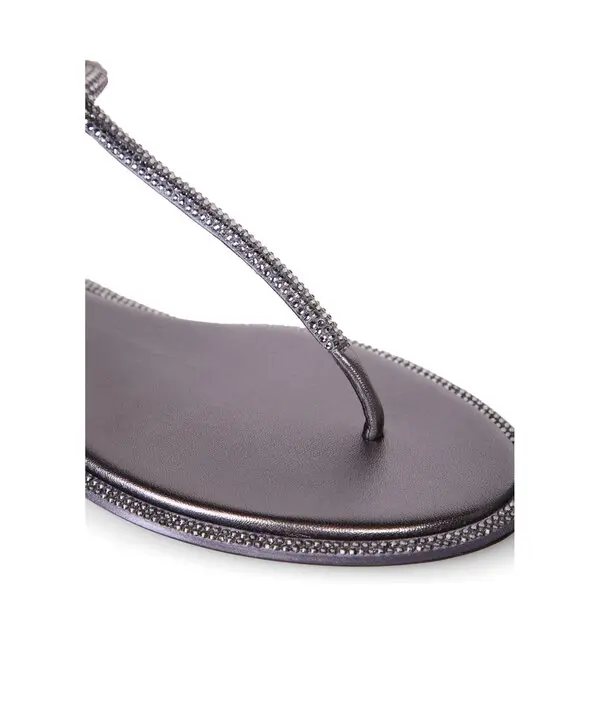 Rene Caovilla Embellished T-strap Flat Sandals