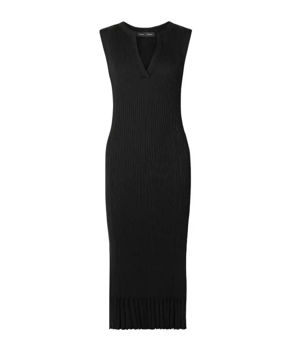 Proenza Schouler Tatum Ribbed Knit V-neck Midi Dress