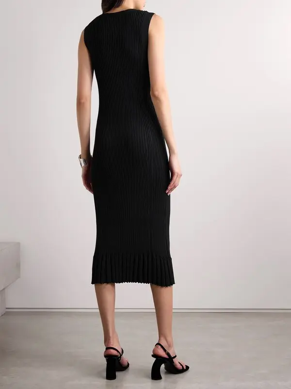 Proenza Schouler Tatum Ribbed Knit V-neck Midi Dress