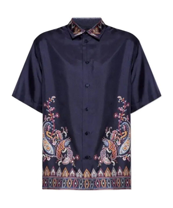 Etro Placed Print Short-sleeved Shirt