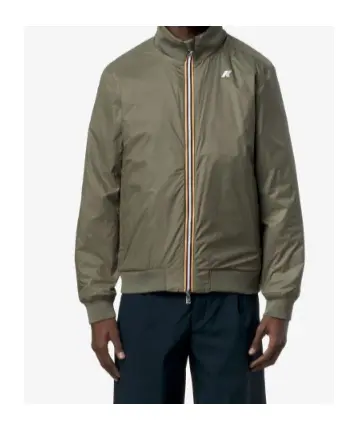 K-WAY Reversible Zip-up Jacket With Stand Collar - Blue-green