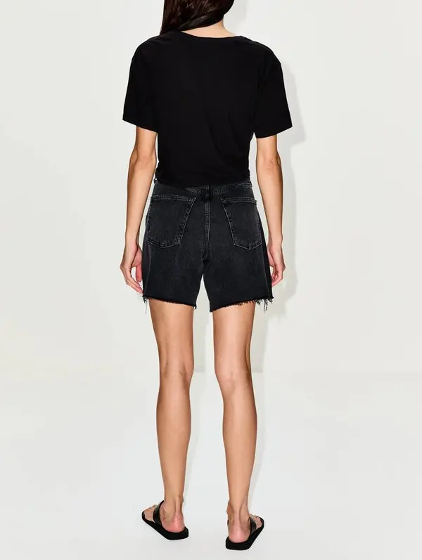 R13 Short-sleeve V-neck Twist T-shirt - Black