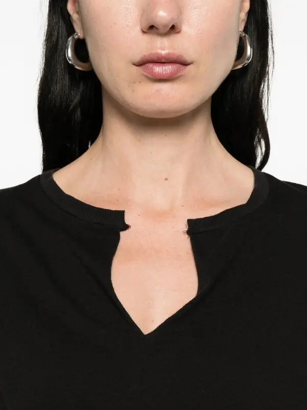 R13 Short-sleeve V-neck Twist T-shirt - Black