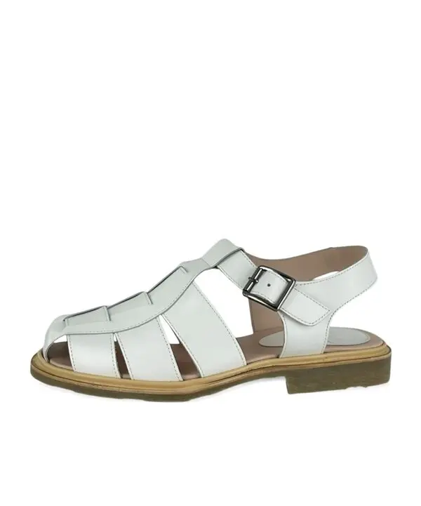 Paraboot Buckled Leather Sandals - White