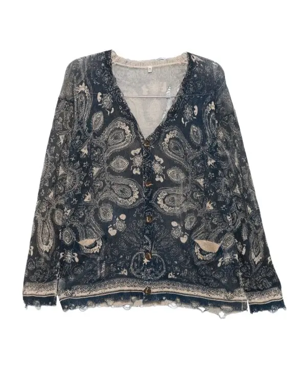R13 Paisley Print Button-up Knitwear