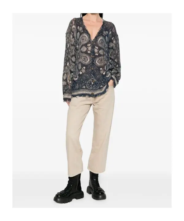 R13 Paisley Print Button-up Knitwear
