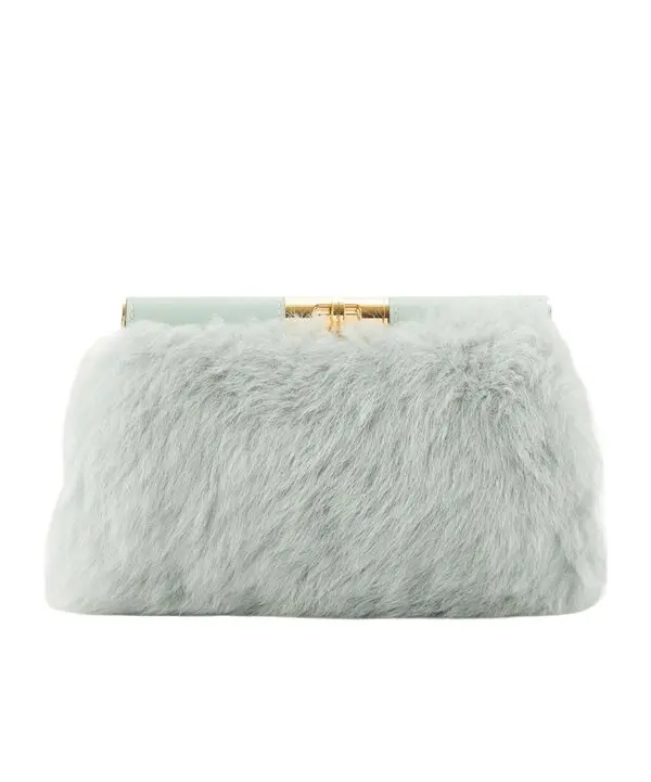 Dolce & Gabbana Marlene Leather-trimmed Shearling Shoulder Bag