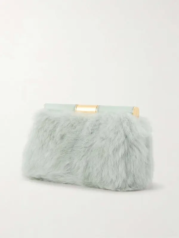 Dolce & Gabbana Marlene Leather-trimmed Shearling Shoulder Bag