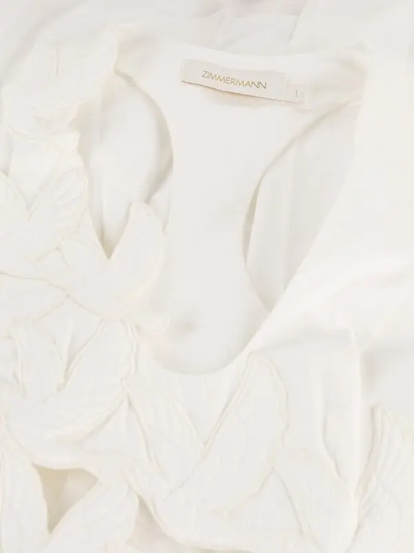 Zimmermann Appliquéd Sleeveless Midi Dress - Ivory