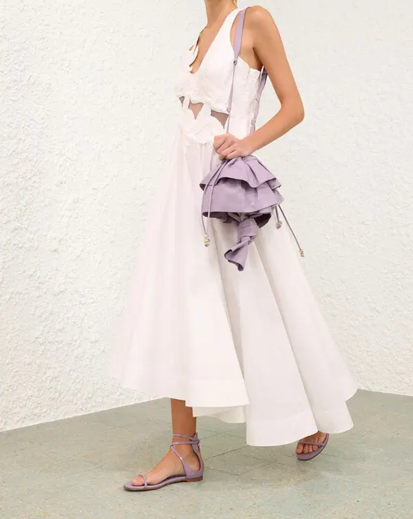 Zimmermann Appliquéd Sleeveless Midi Dress - Ivory