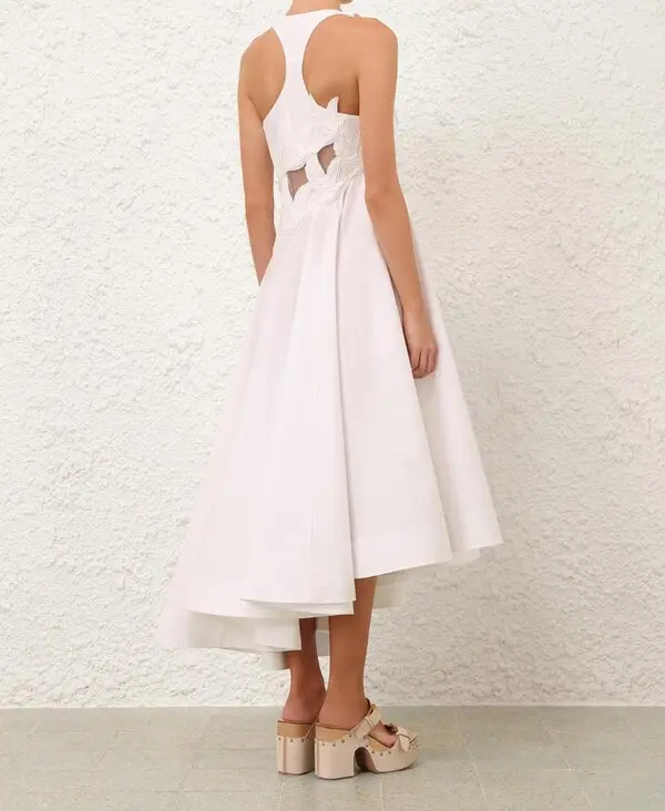 Zimmermann Appliquéd Sleeveless Midi Dress - Ivory