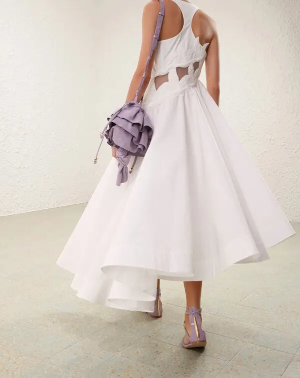 Zimmermann Appliquéd Sleeveless Midi Dress - Ivory