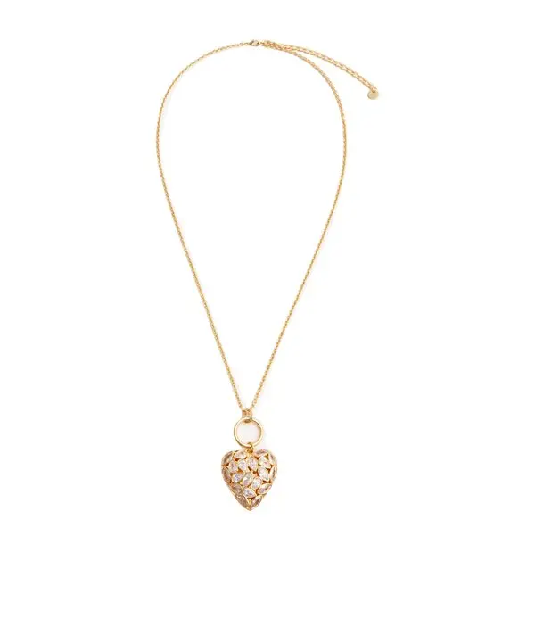 SELF-PORTRAIT Heart Charm Necklace - Golden