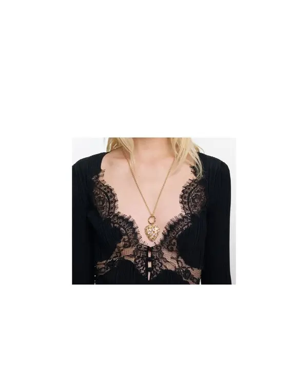SELF-PORTRAIT Heart Charm Necklace - Golden