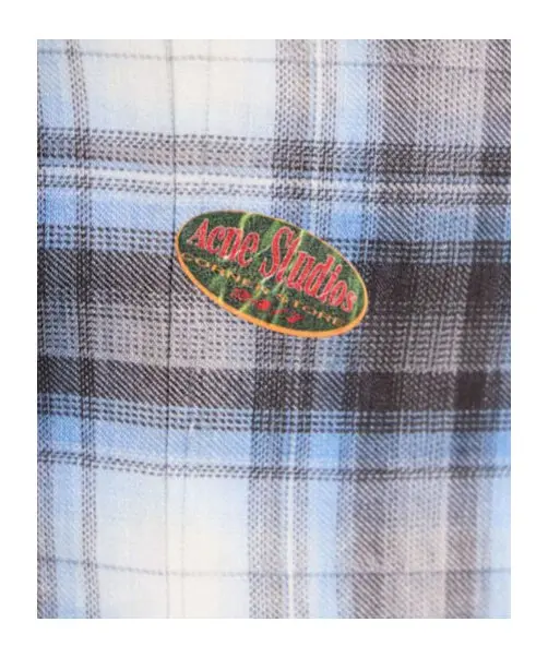 Acne Studios Check Linen Blend Mini Dress - Gray