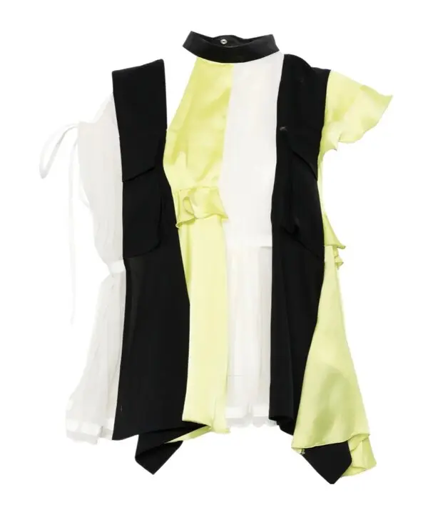 Sacai Paneled Ruffled Blouse
