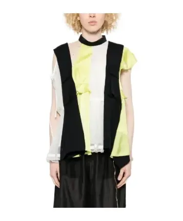 Sacai Paneled Ruffled Blouse