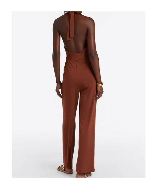 Max Mara Sleeveless V-neck Draped Jumpsuit