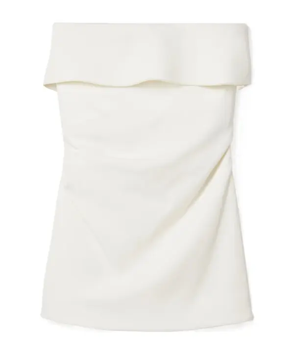 Proenza Schouler Felicity Layered Crepe Strapless Top - Off White